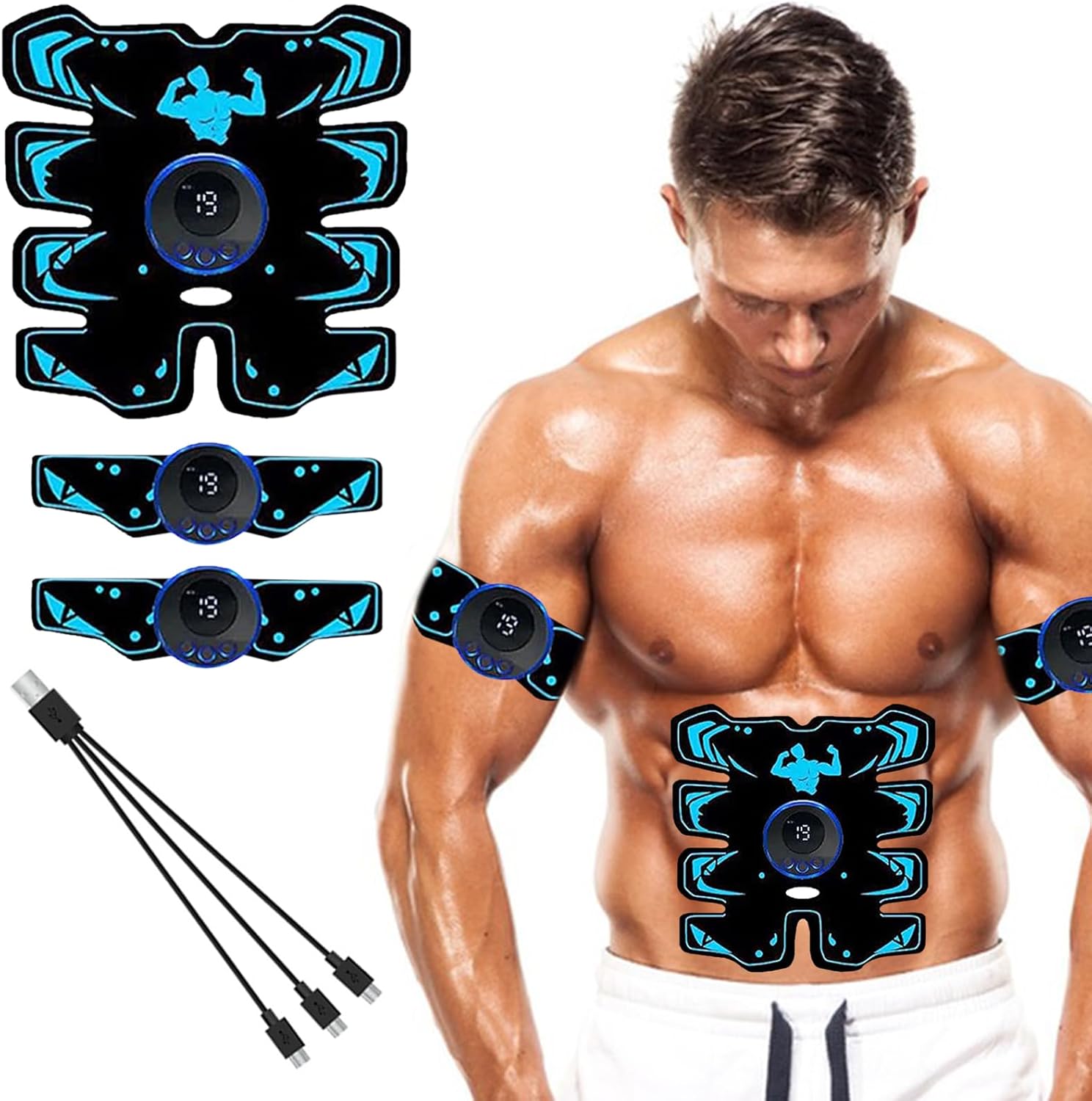 Abs Stimulator Electric, Abdominal Muscle Toner, Ems Muscle Stimulator ...