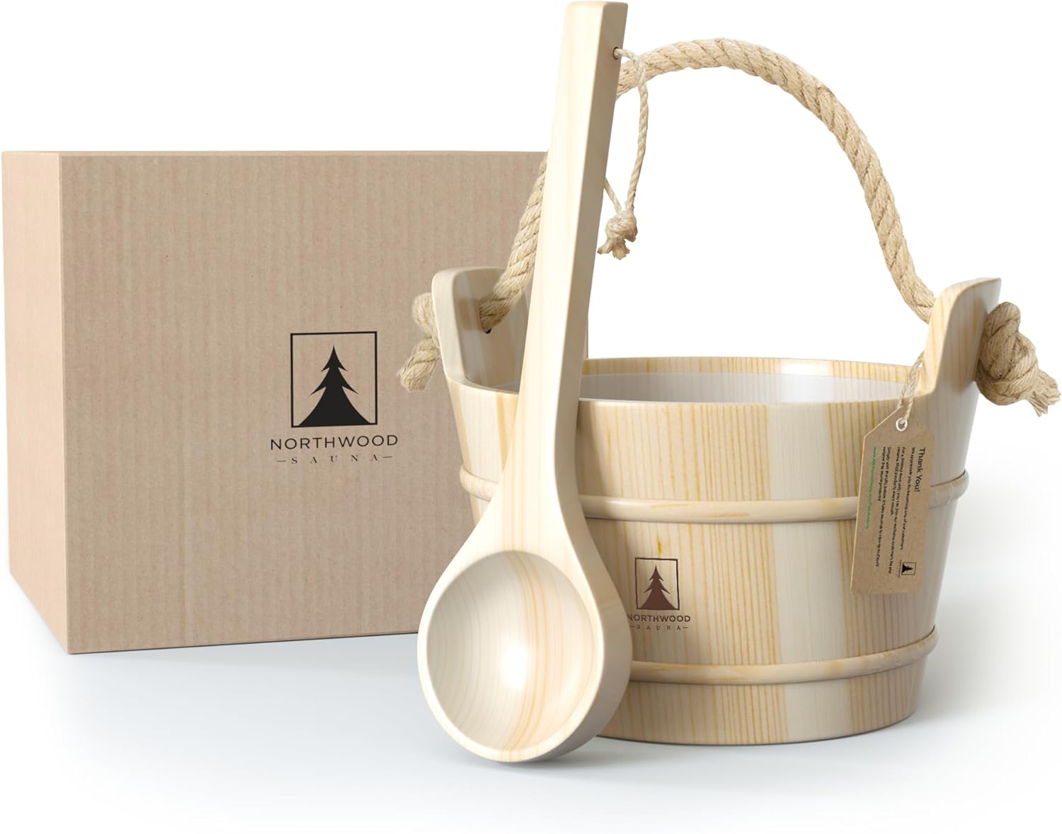 Amazon.com : Northwood Sauna - Sauna Bucket and Ladle Set - Handmade ...