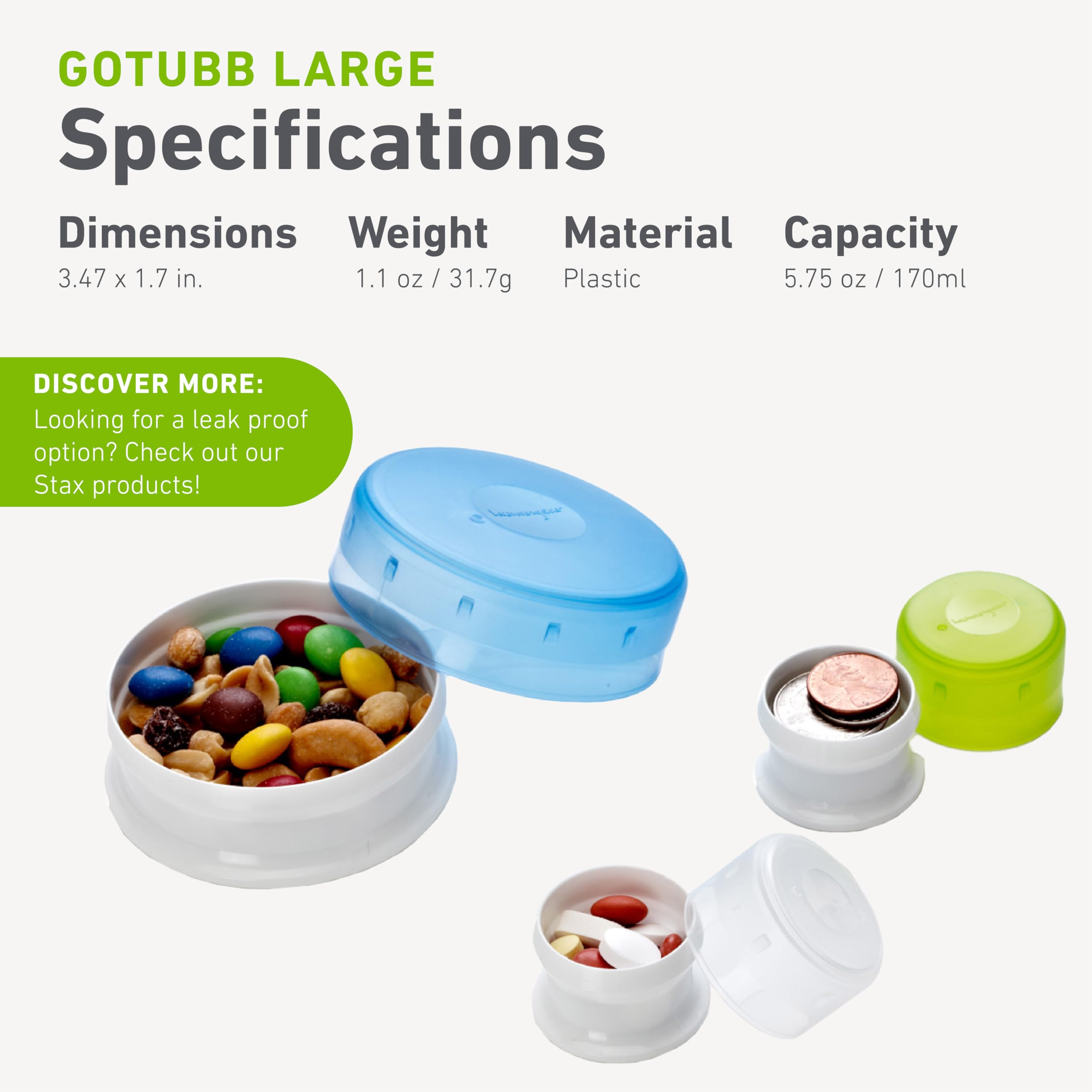 Snapklik.com : Humangear GoTubb Hard Container Easy Open Food-Safe Material