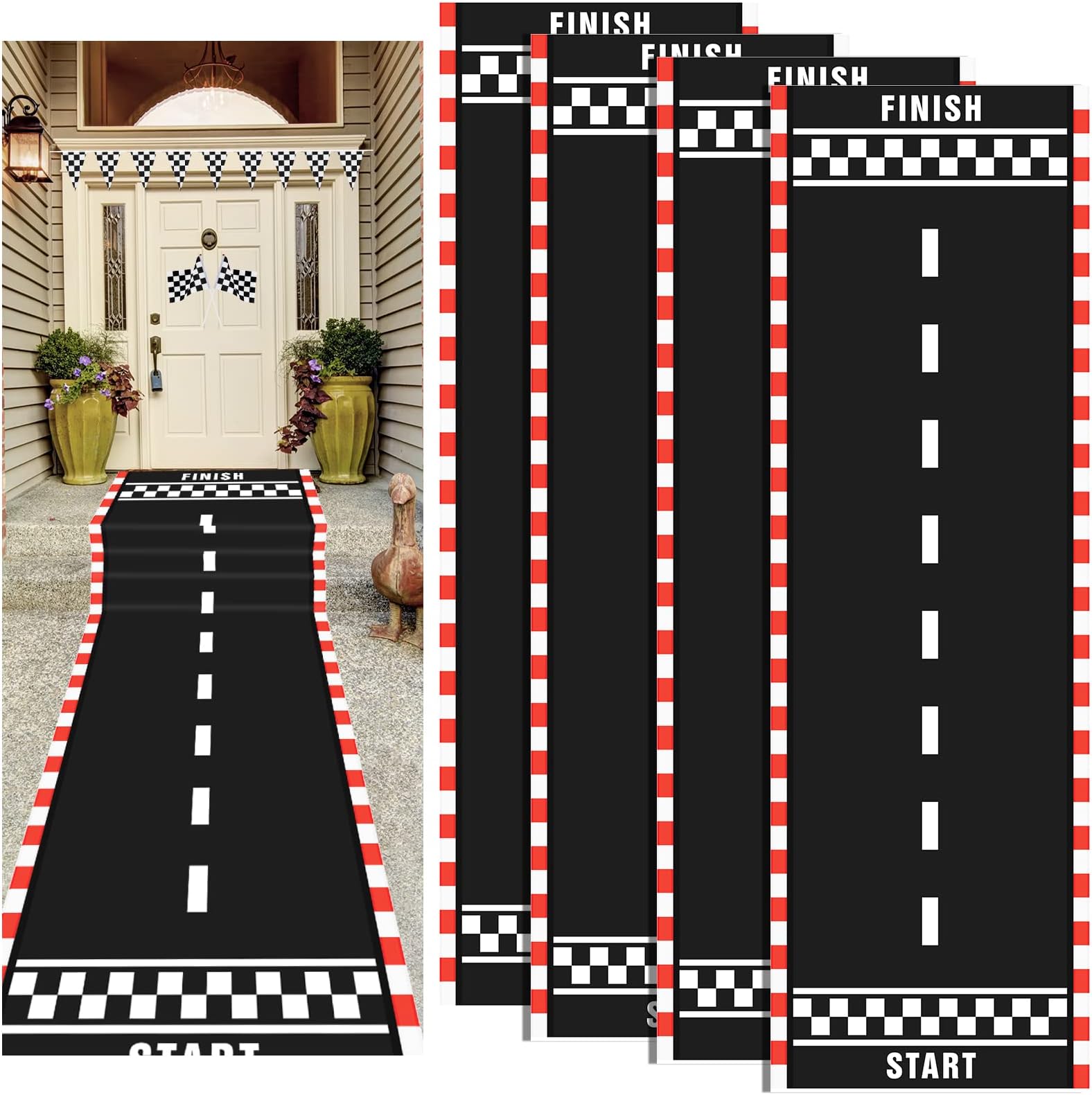 Amazon.com: Area Runner Rug 2x6 Ft Race Track with Start and Finish ...