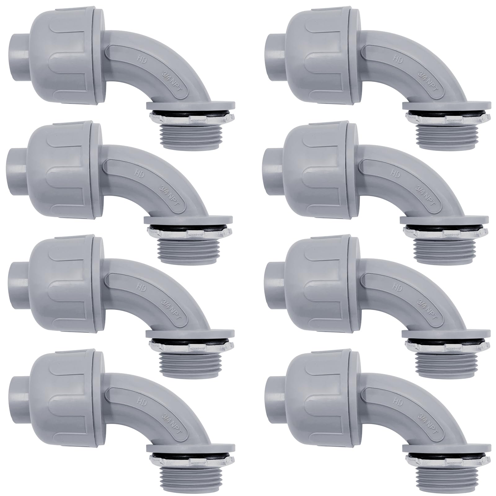 Wocloer 3/4 inch Liquid Tight Connector PVC Flexible Conduit Connector ...