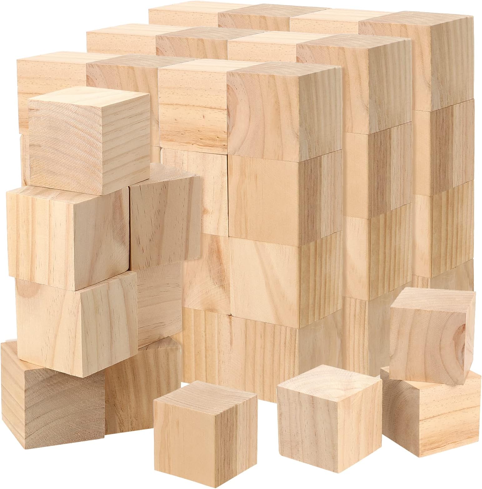 Amazon.com: ZEONHAK 800 PCS 3/4 Inch Natural Wooden Cubes, Mini ...
