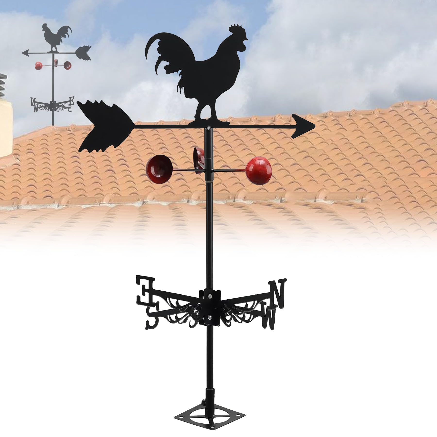 Amazon.com : Metal Rooster Weather Vane - 22 Inch Weather Resistant ...