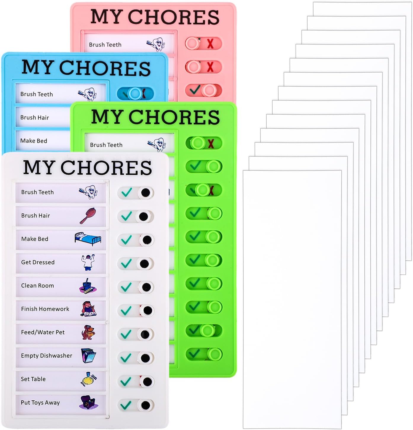 4pcs Kids Chore List, My Chores List for Kids Chore Chart Checklist ...