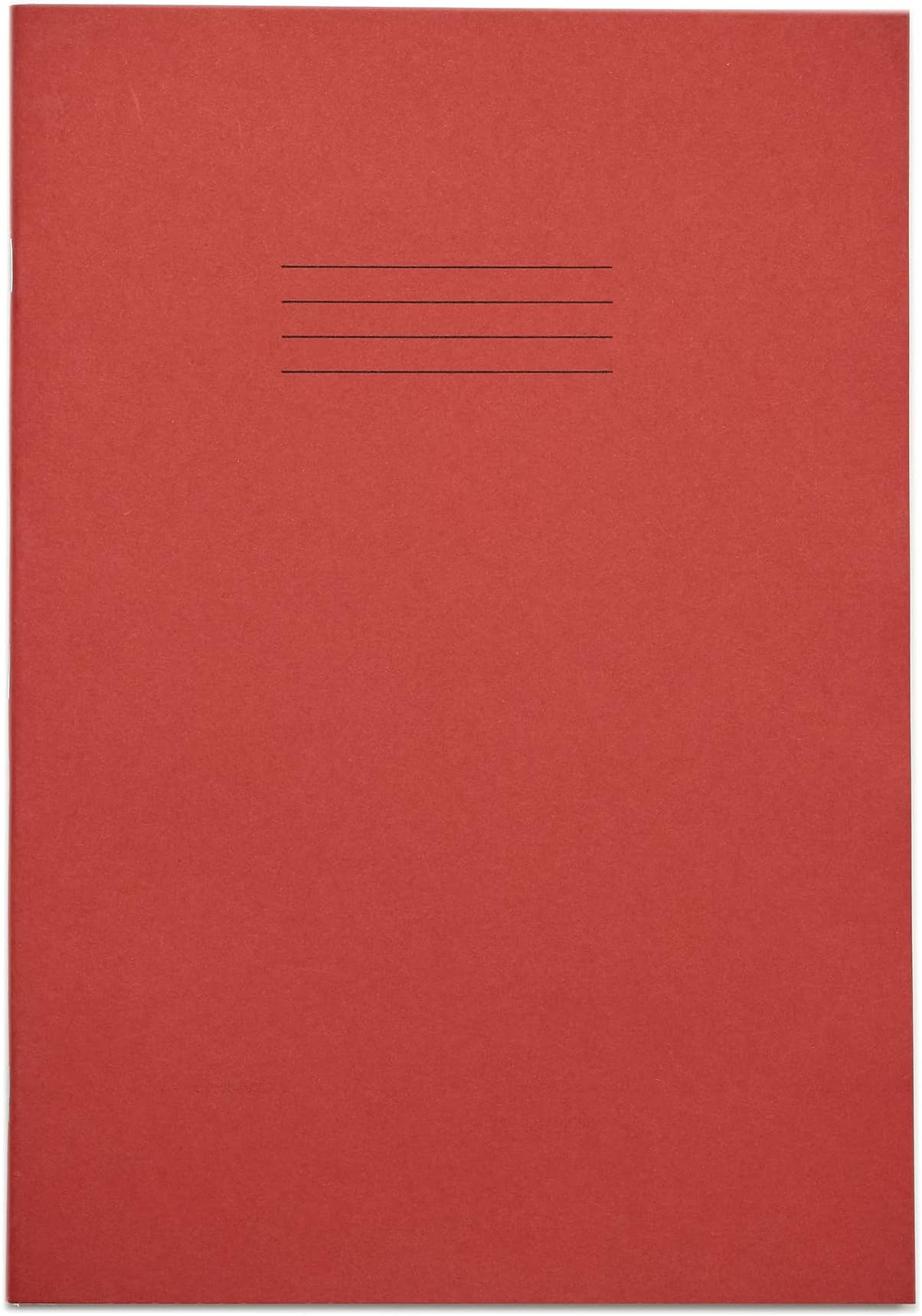 Silvine A4 Red Exercise Book, Lined With Margin - 80 Pages (Pack of 10 ...