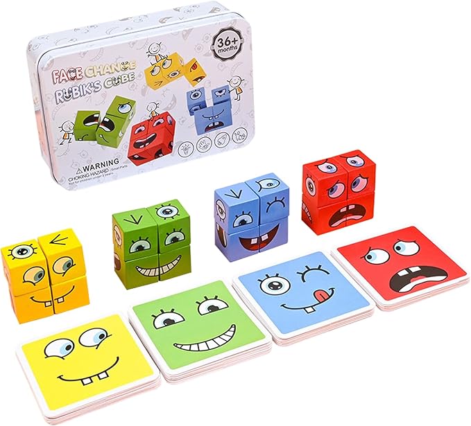 DDFV Cube face changing building block game, expression puzzle building ...