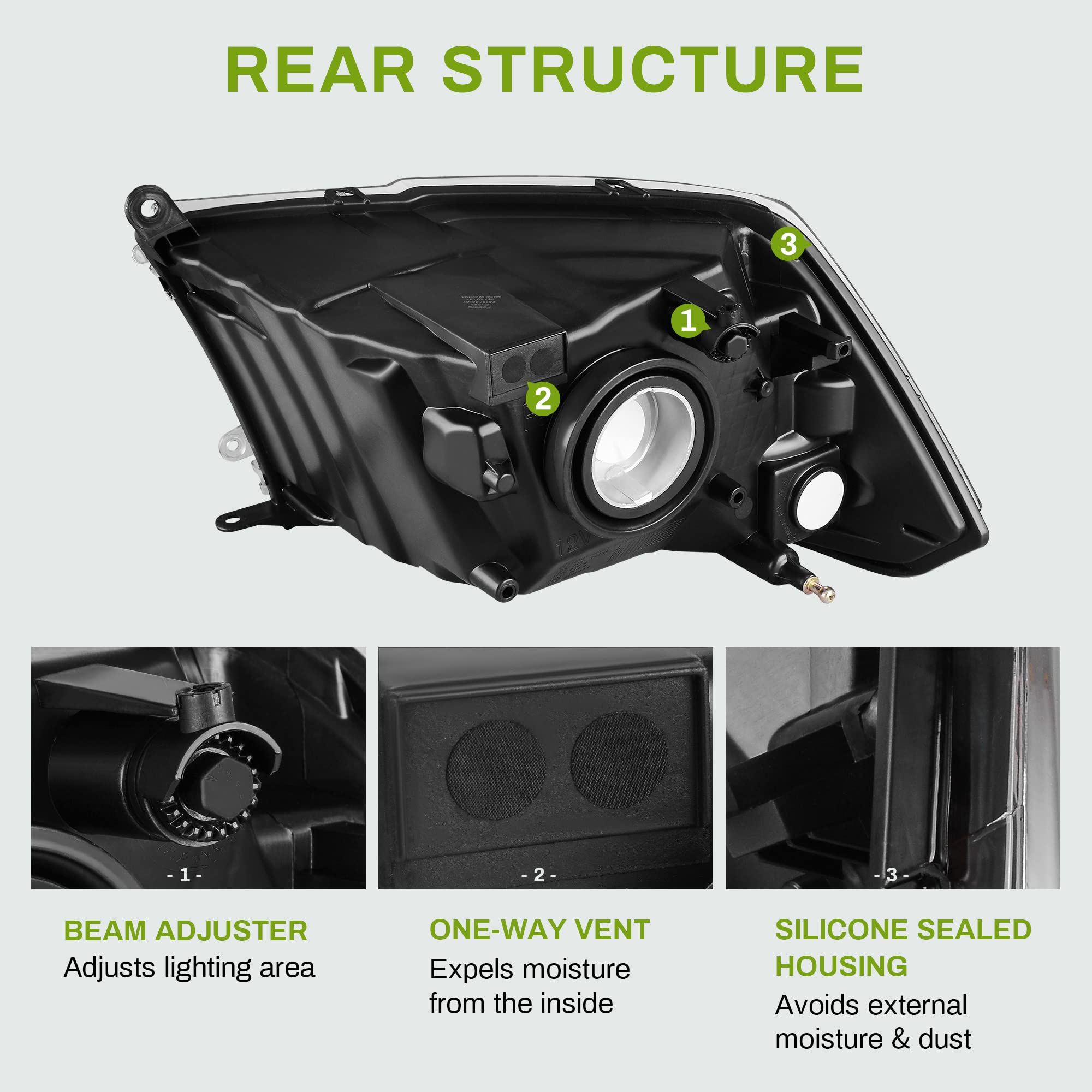AUTOSAVER88 Headlight Assembly Compatible with 2009-2012 Dodge Ram 1500 ...