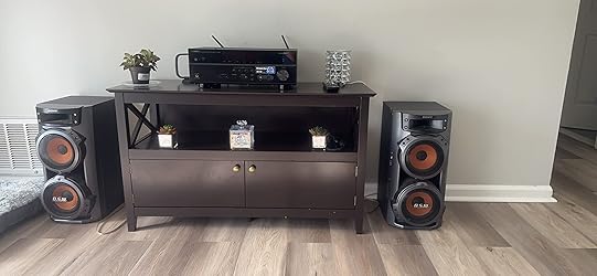 Amazon.com: Yaheetech X Shape Wooden TV Table Stand for TVs Up to 50 in ...