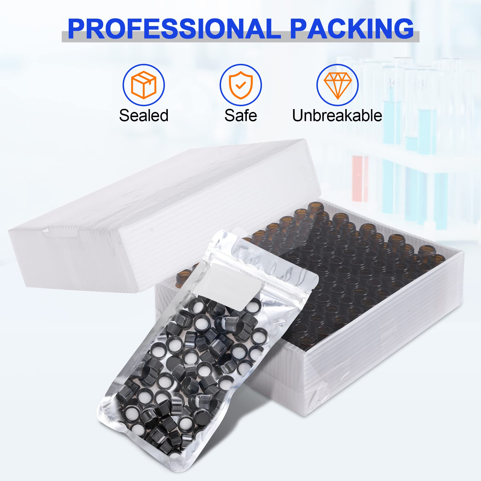 Snapklik.com : Creahub 100 Pack 4ml Glass Vials