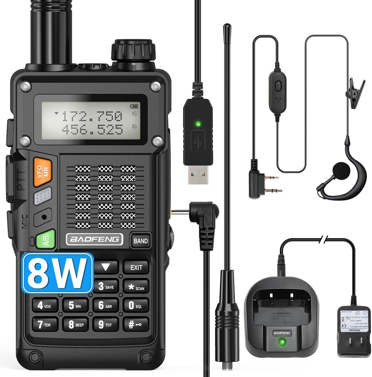 Amazon.com: BaoFeng UV-5R Upgrade Ham Radio UV-S9 Pro 8W Dual Band Handheld Baofeng Two Way ...