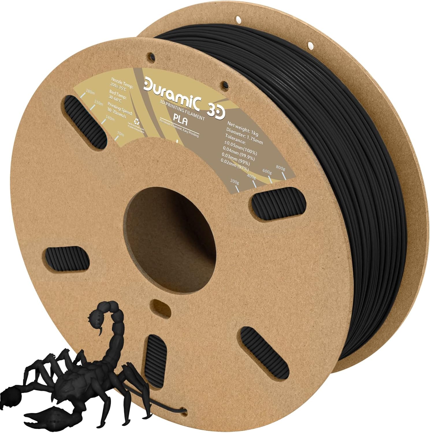 DURAMIC 3D PLA Filament 1.75mm Black 1kg Spool، عمان | Ubuy