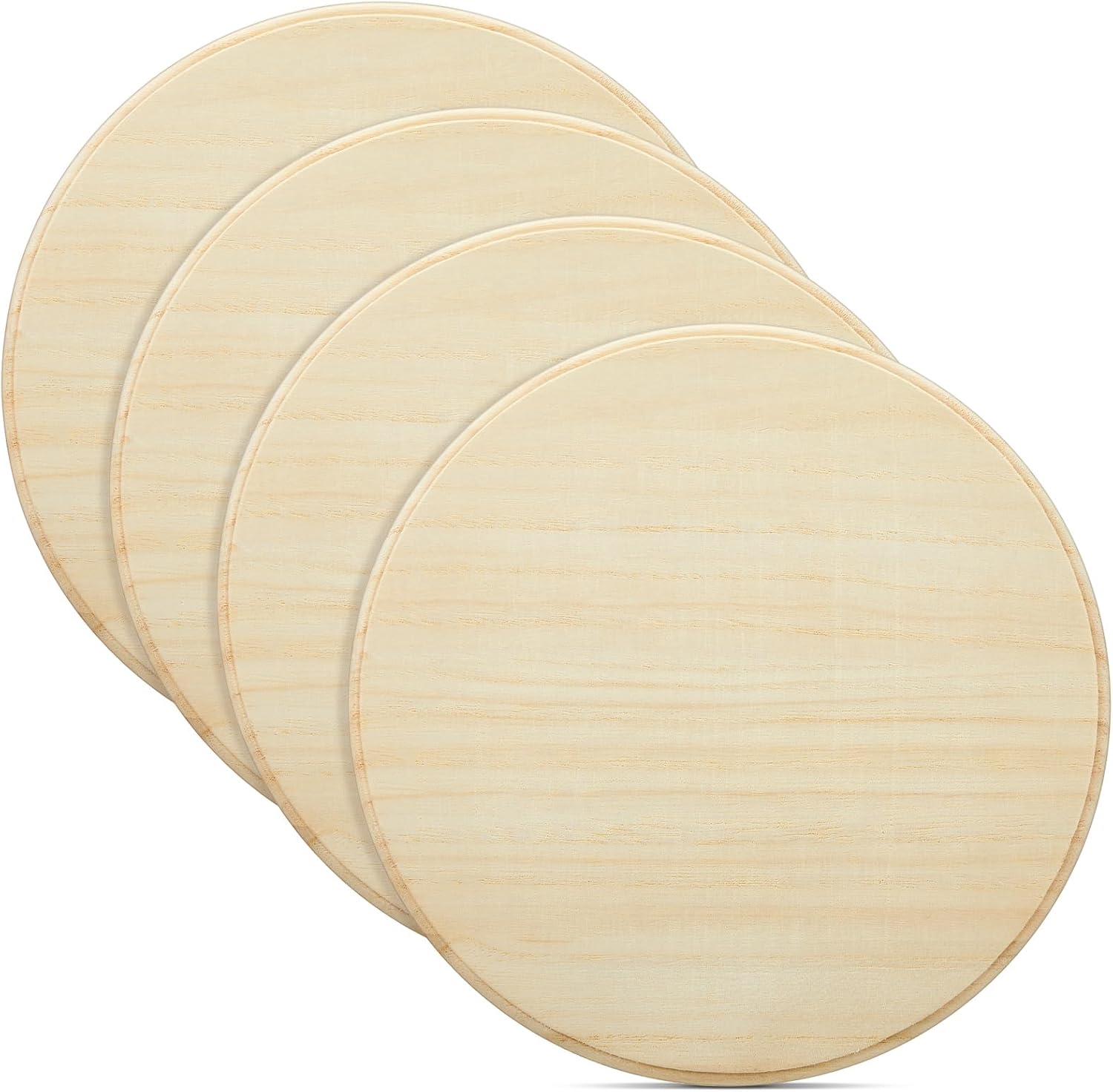 Amazon.com: Menkxi 4 Pcs 8 x 0.4 Inch Wood Circle Wood Base Wood Round ...