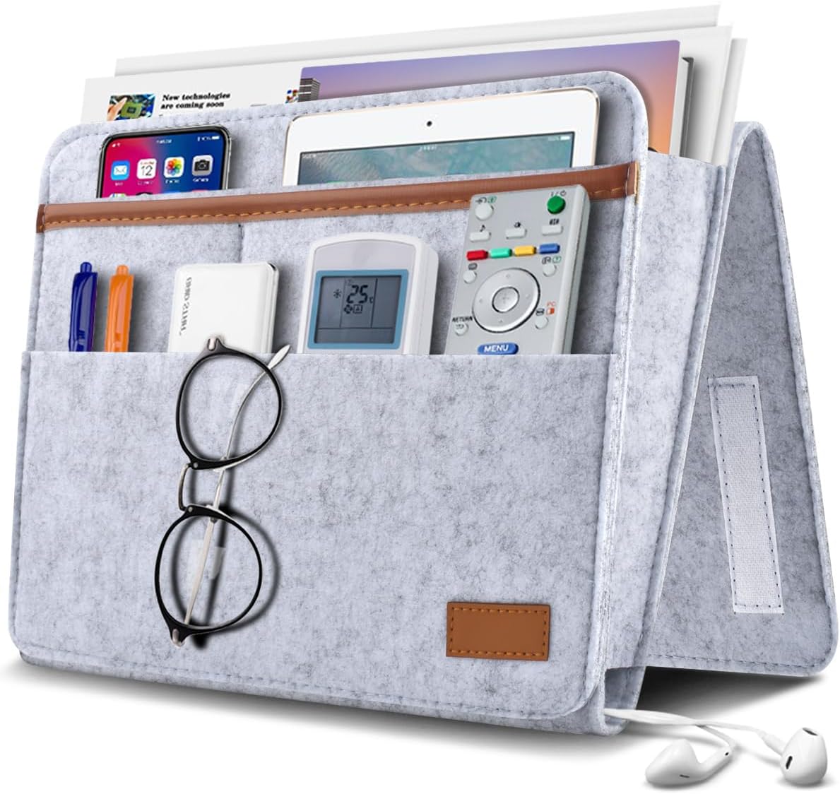 HOWAF Thicker Felt Bedside Storage Pocket, Hanging Caddy Storage ...