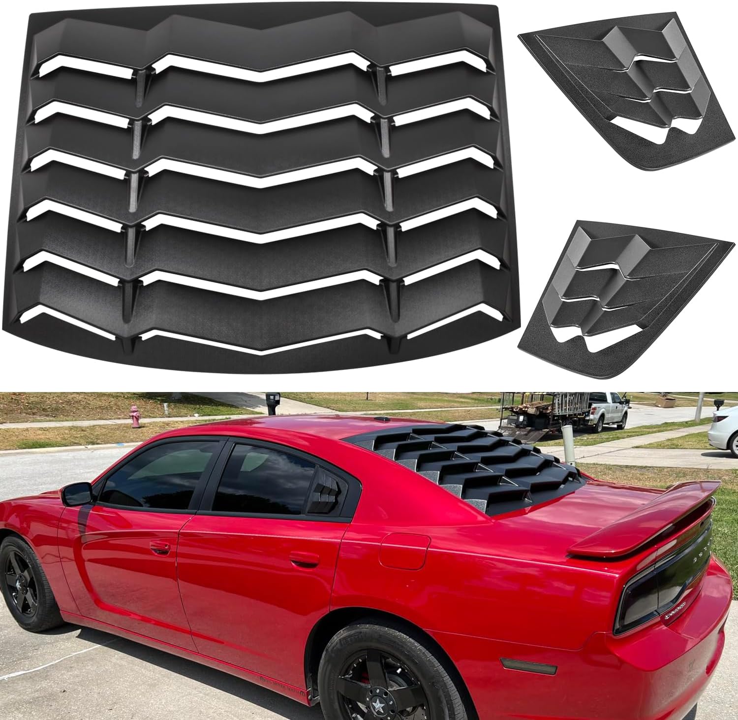 Amazon.com: 3pcs Rear & Side Window Louvers for 2011-2023 Dodge Charger ...