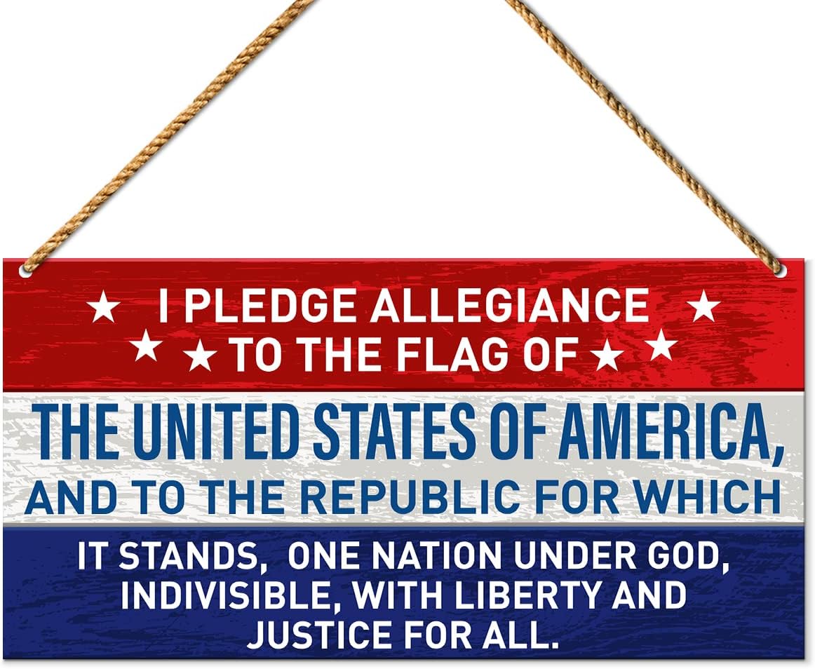 Amazon.com: America Patriotic Sign Decor, Pledge of Allegiance, July ...