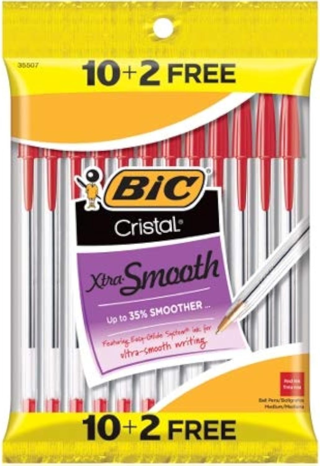 Amazon.com : Bic Cristal Xtra-Smooth Ball Pen - 10 plus 2 Bonus Pack ...