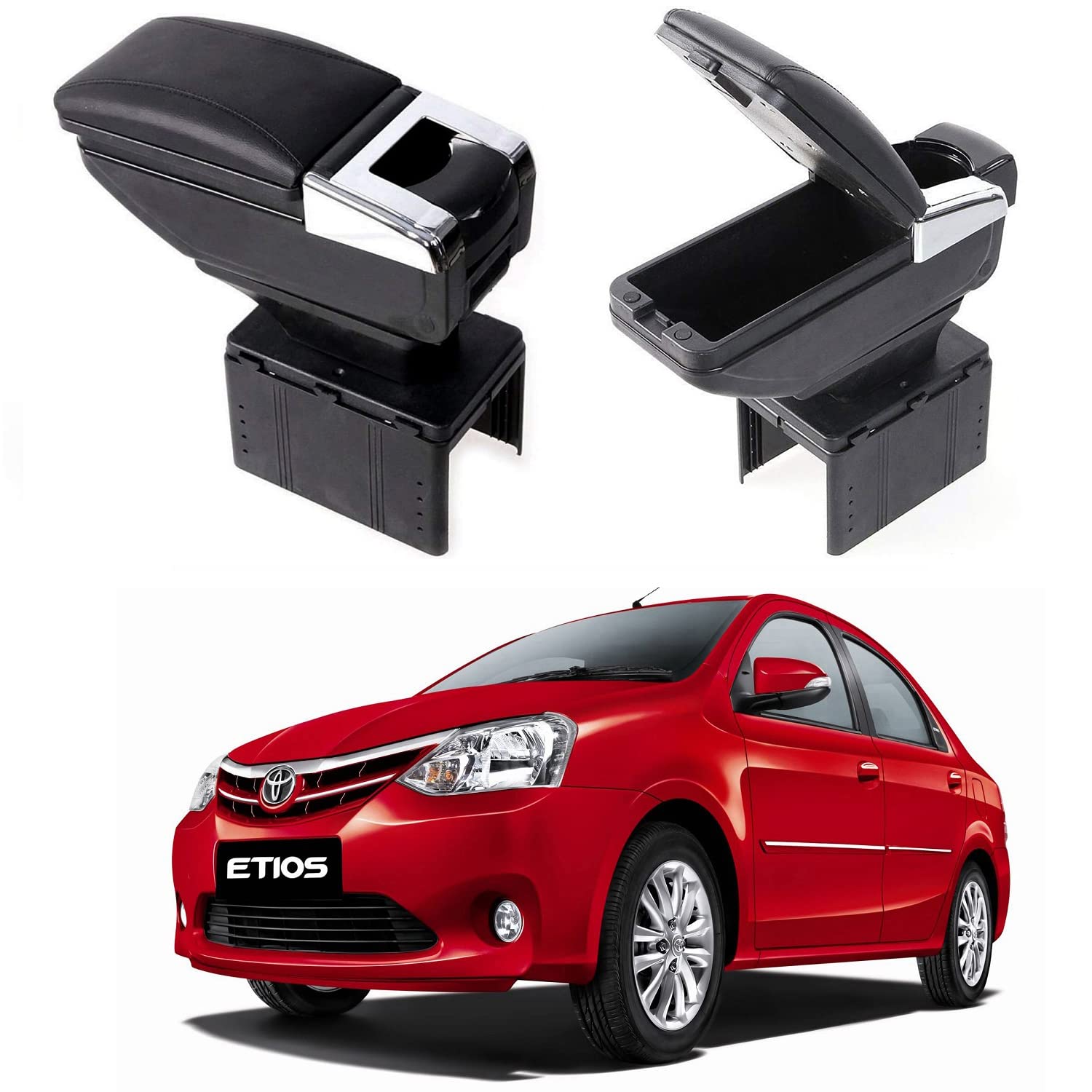 Oshotto PU Leather AR-01 Car Armrest Console Box Compatible with Toyota ...