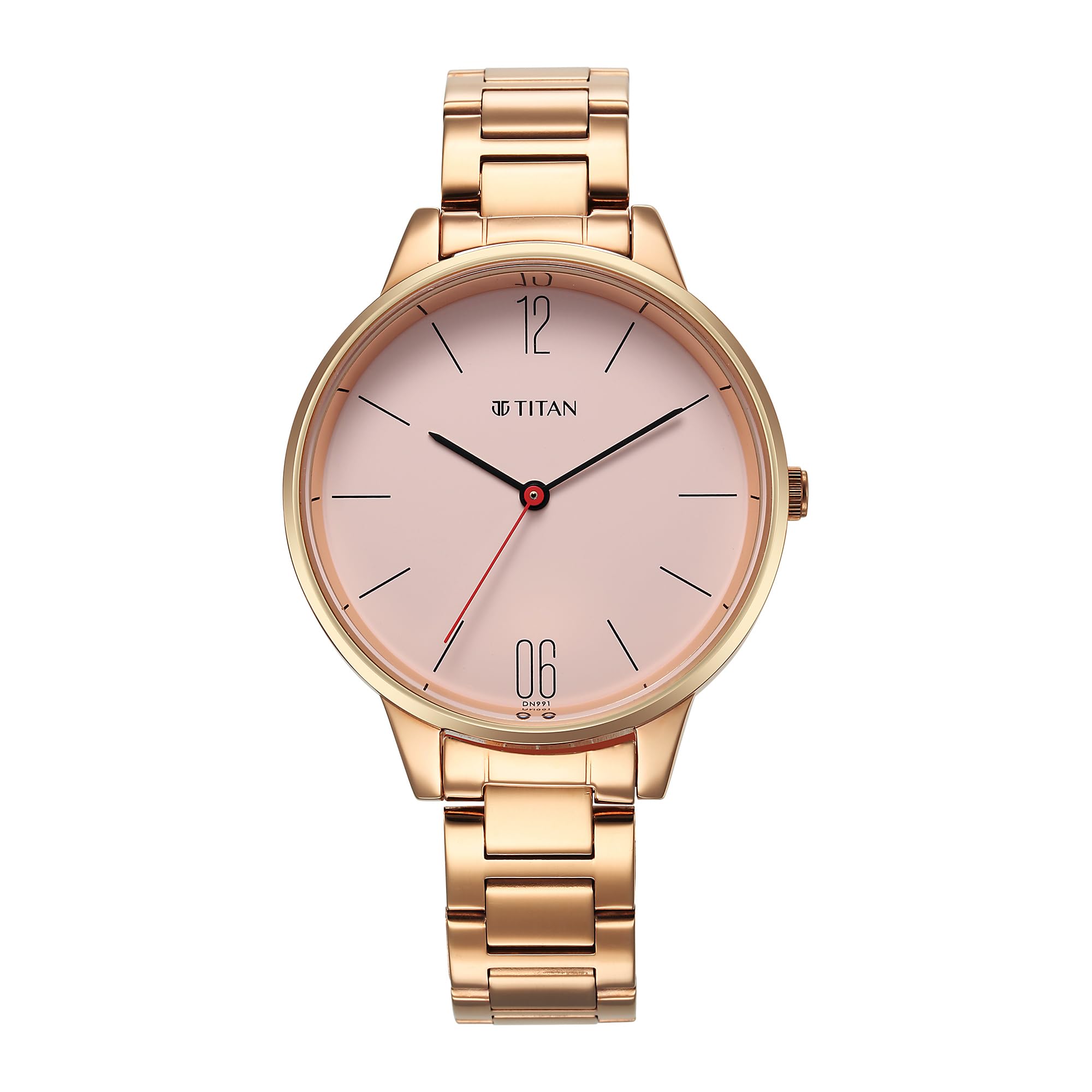 Titan Quartz Analog Rose Gold Dial Stainless Steel Watch for Women ...