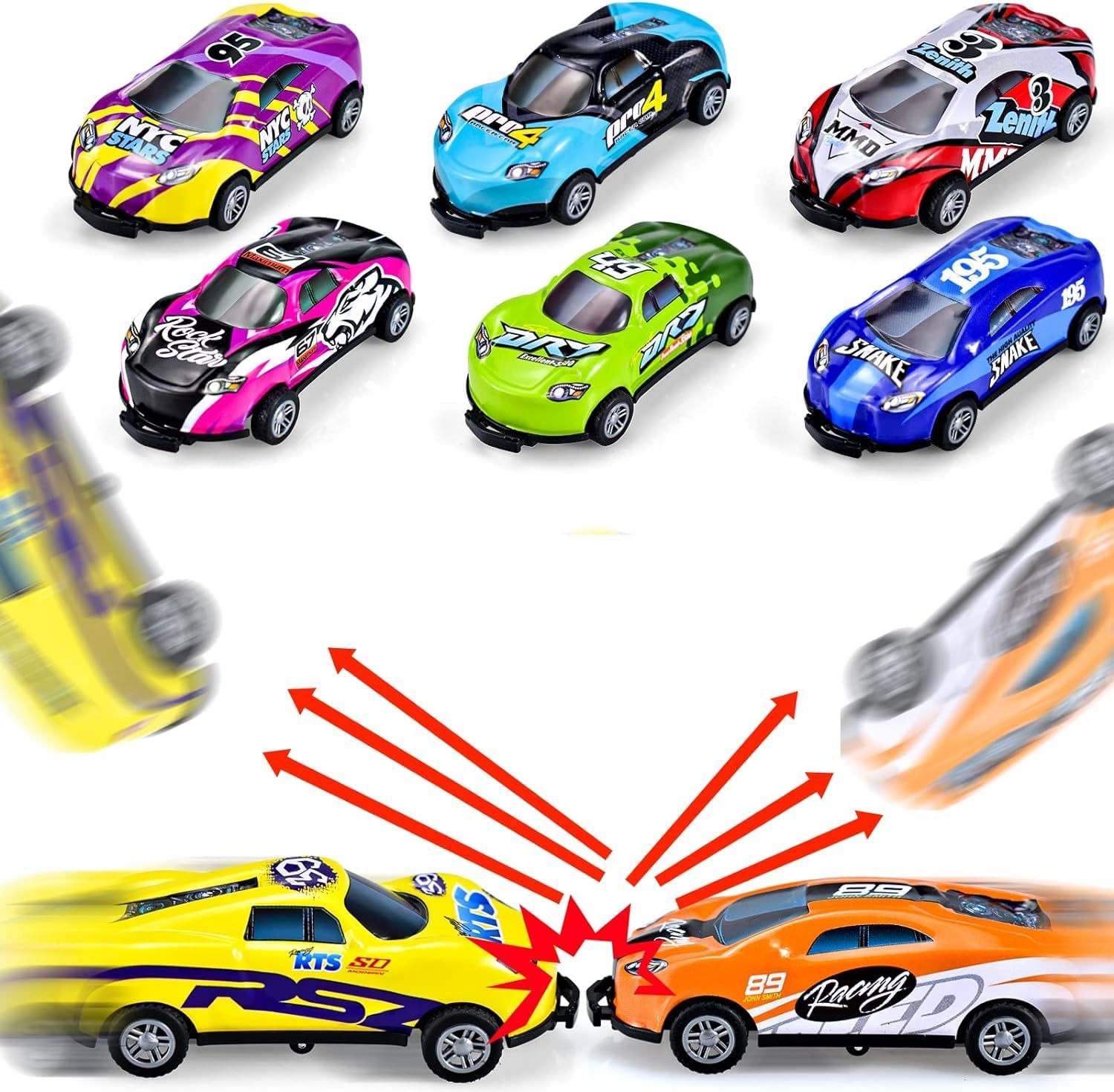 KIDS KINDLY Wooden Mini Vehicles Set, Cars Set Toys for Kids, Pretend ...