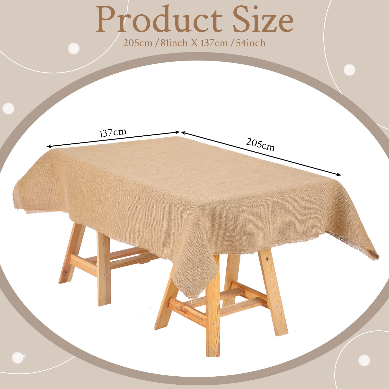 Natural Burlap Rectangle Tablecloth Farmhouse Burlap Tablecloth Rustic ...
