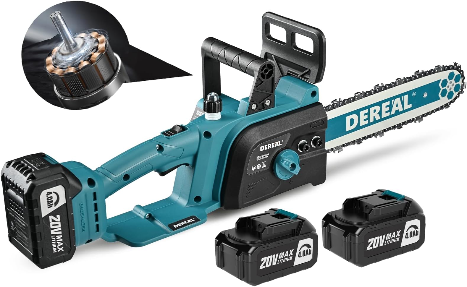 Amazon.com : PowerSmart 20V Cordless Chain Saw, 12 Inch Battery Powered ...