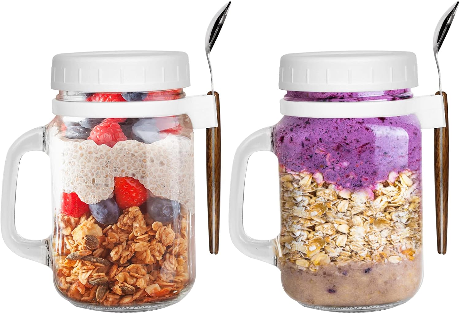 Amazon.com: Nidhdsda Overnight Oats Containers with Lids and Spoon Set ...