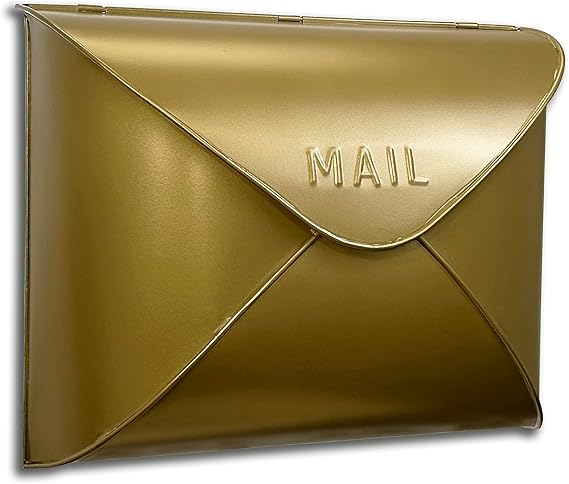 NACH Wall Mount Mailboxes for Outside, 11 x 5 x 8.75 inch Antique Brass ...