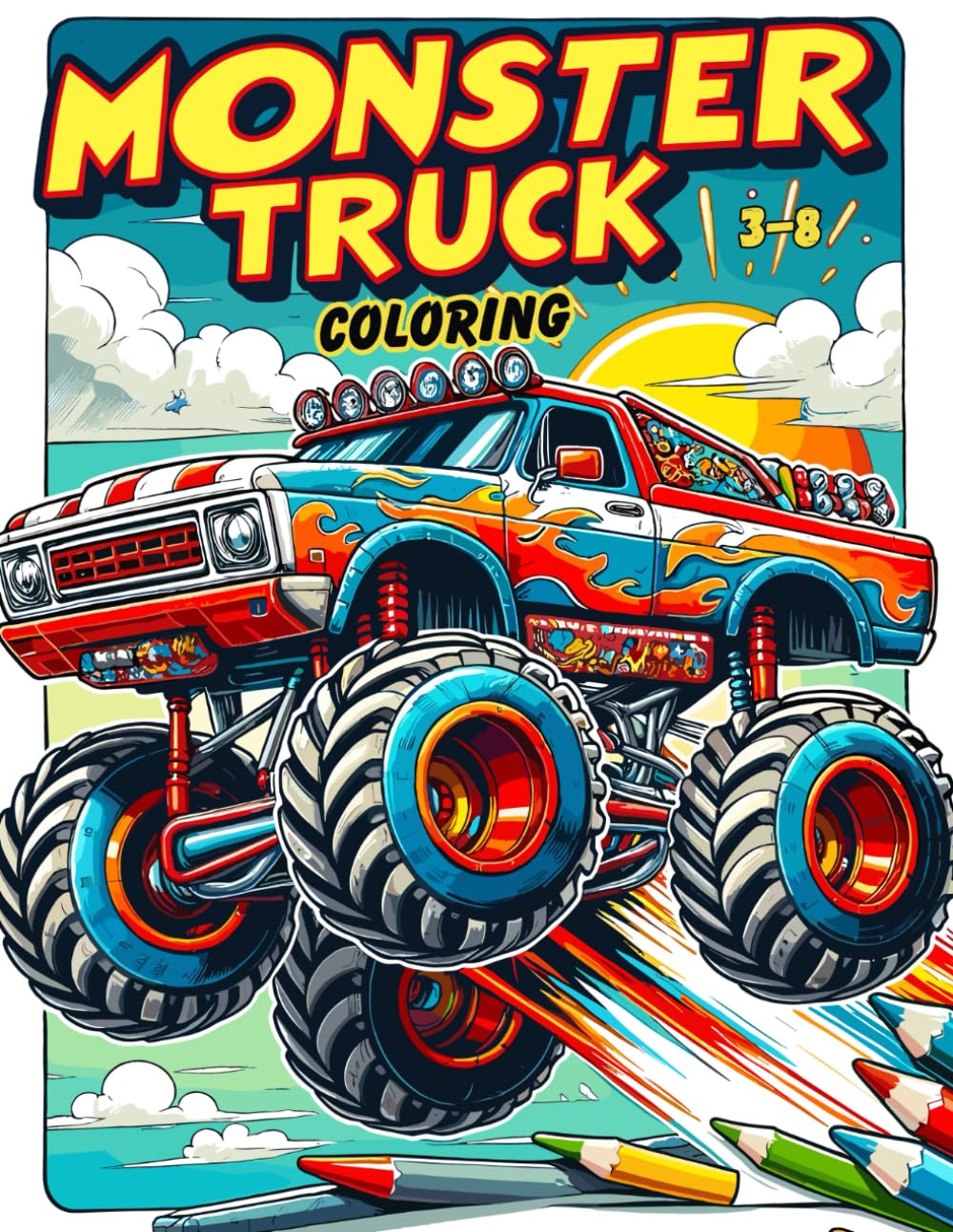 Monster Truck Coloring Book: Easy-to-Draw Monster Trucks, ABC Learning ...
