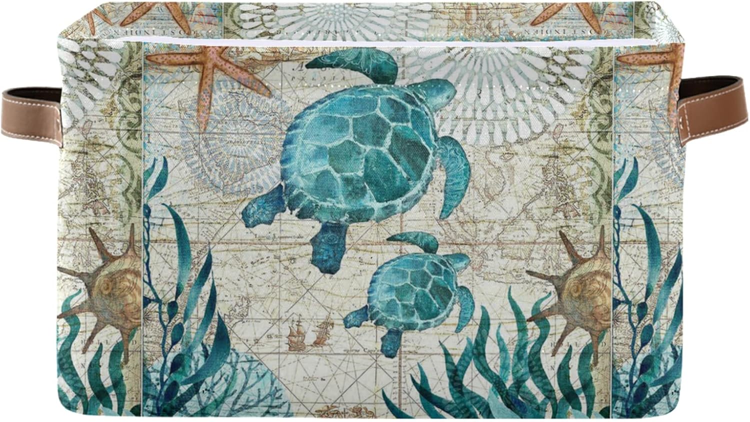 Amazon.com: Bolaz Large Storage Basket Vintage Ocean Sea Turtle ...