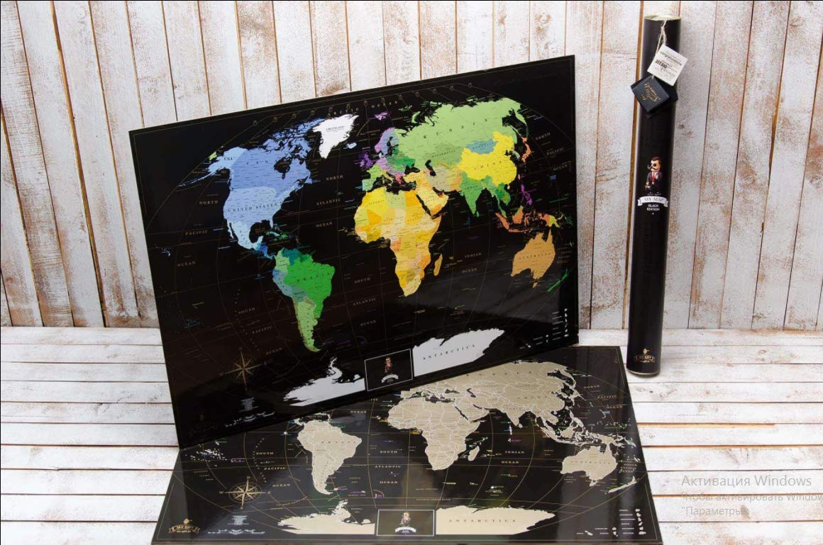 Buy My Large Black Scratch Off Laminated World Personal Push PIN Travel ...