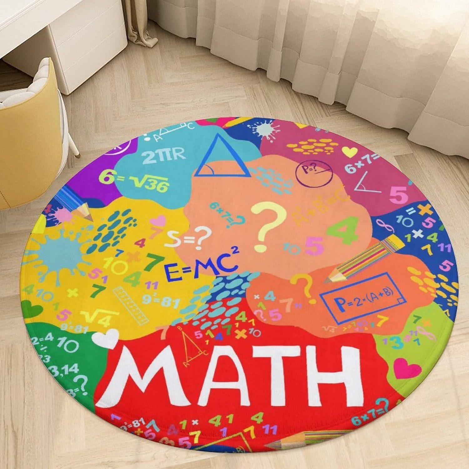 Amazon.com: HoaMoya Mathematics Concepts Round Rug Math Formulas ...