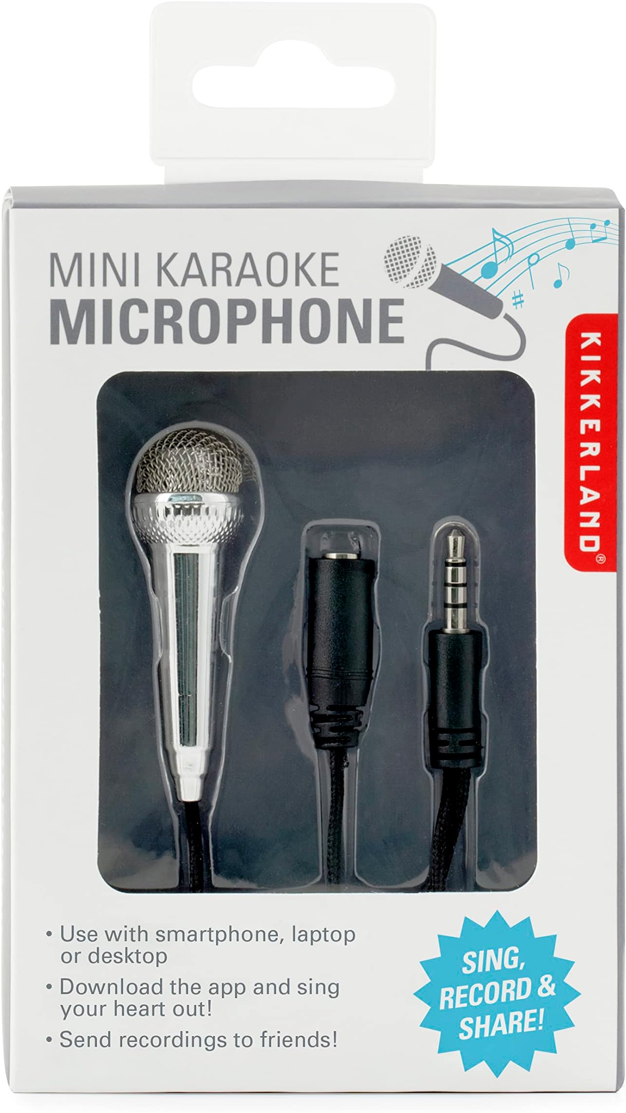 Amazon.com: Kikkerland Karaoke Compact Portable Tiny Mini Microphone ...
