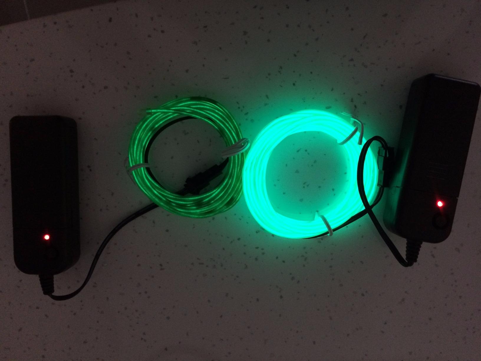 9ft Lime Green Neon Glowing Strobing Electro Luminescent Wire (EL Wire ...