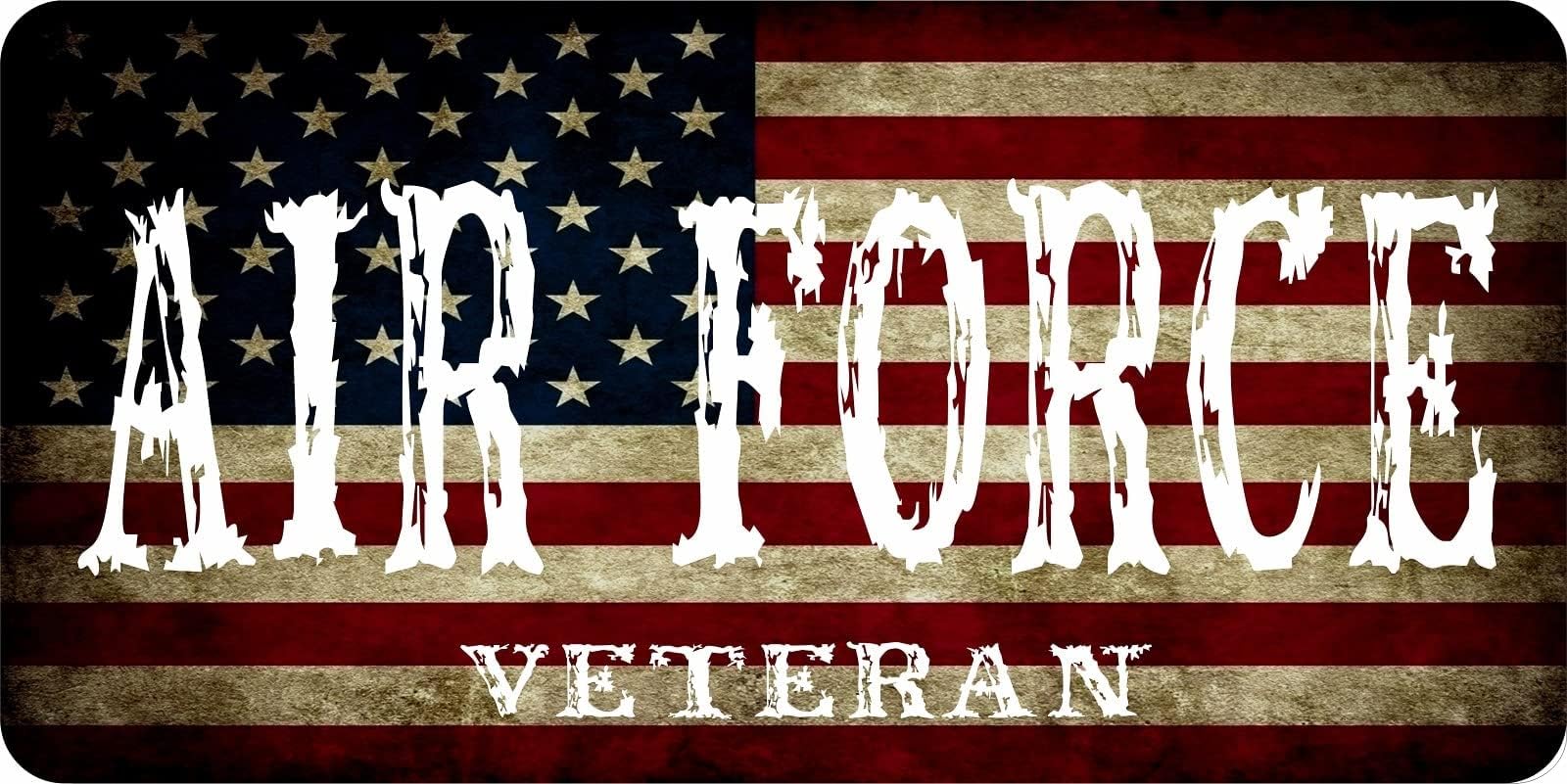Amazon.com: Bold Engraved US Air Force Veteran Aluminum Metal Black ...