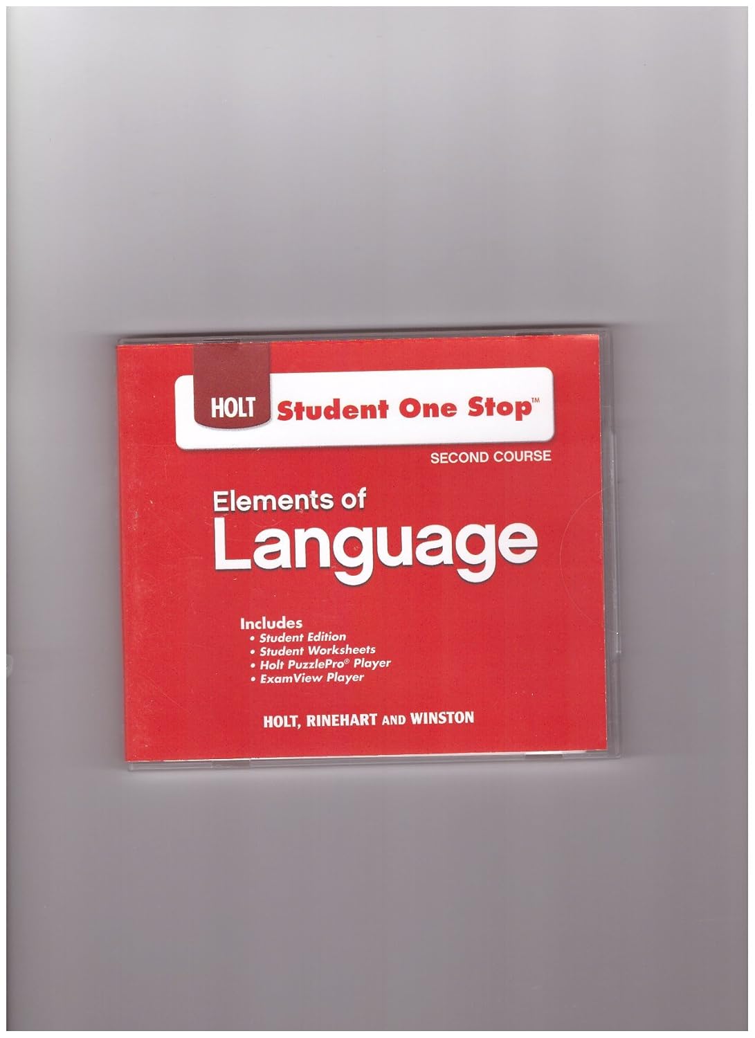 Elements of Language, Grade 8 Student One Stop: Holt Elements of ...