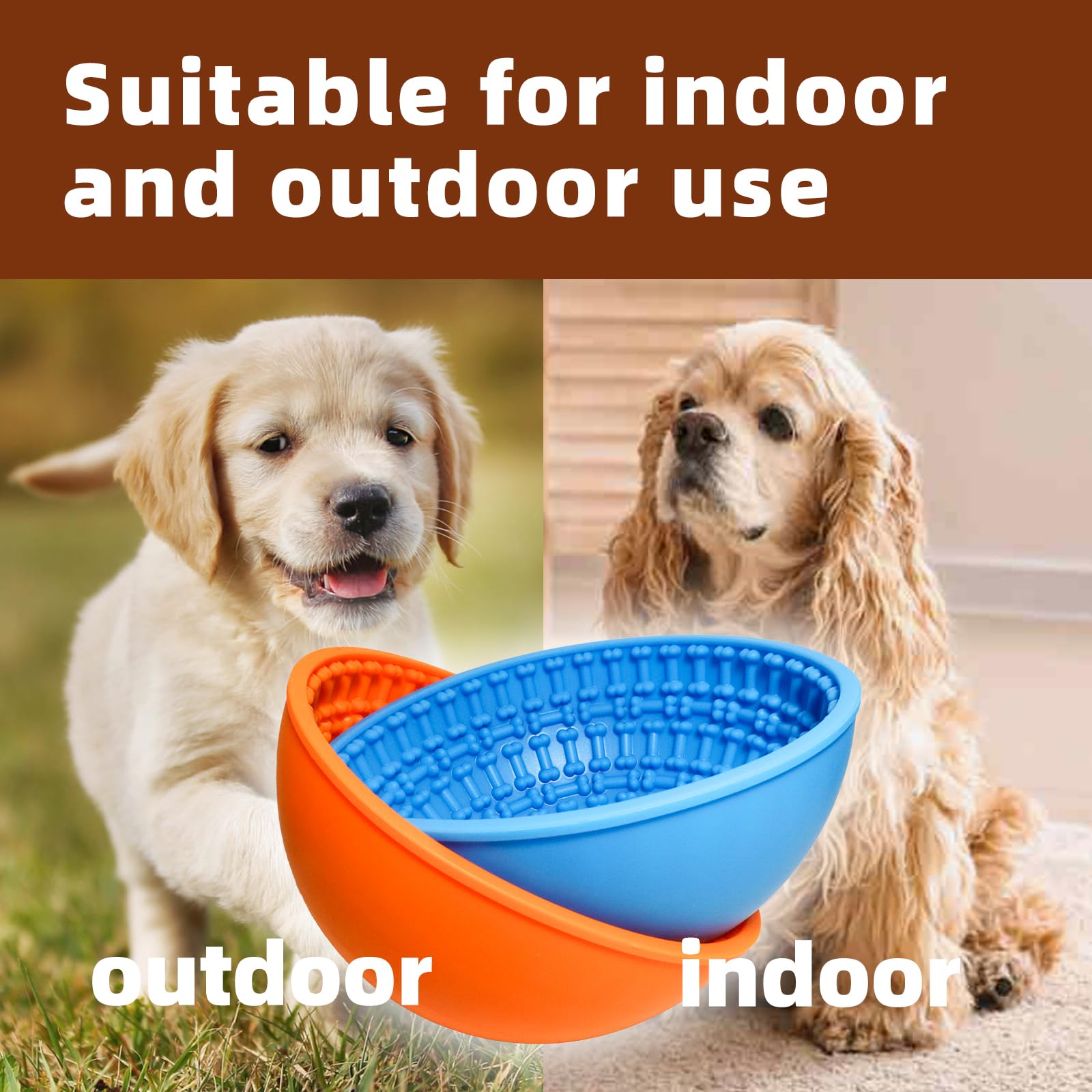 Snapklik.com : 2 Pcs Silicone Dog Lick Bowl Slow Feeder Bowl Anxiety ...