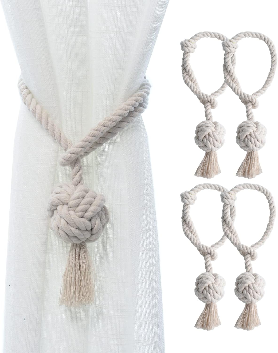 Amazon.com: JQWUPUP 4 Pack Rustic Curtain Tiebacks - Decorative Outdoor ...