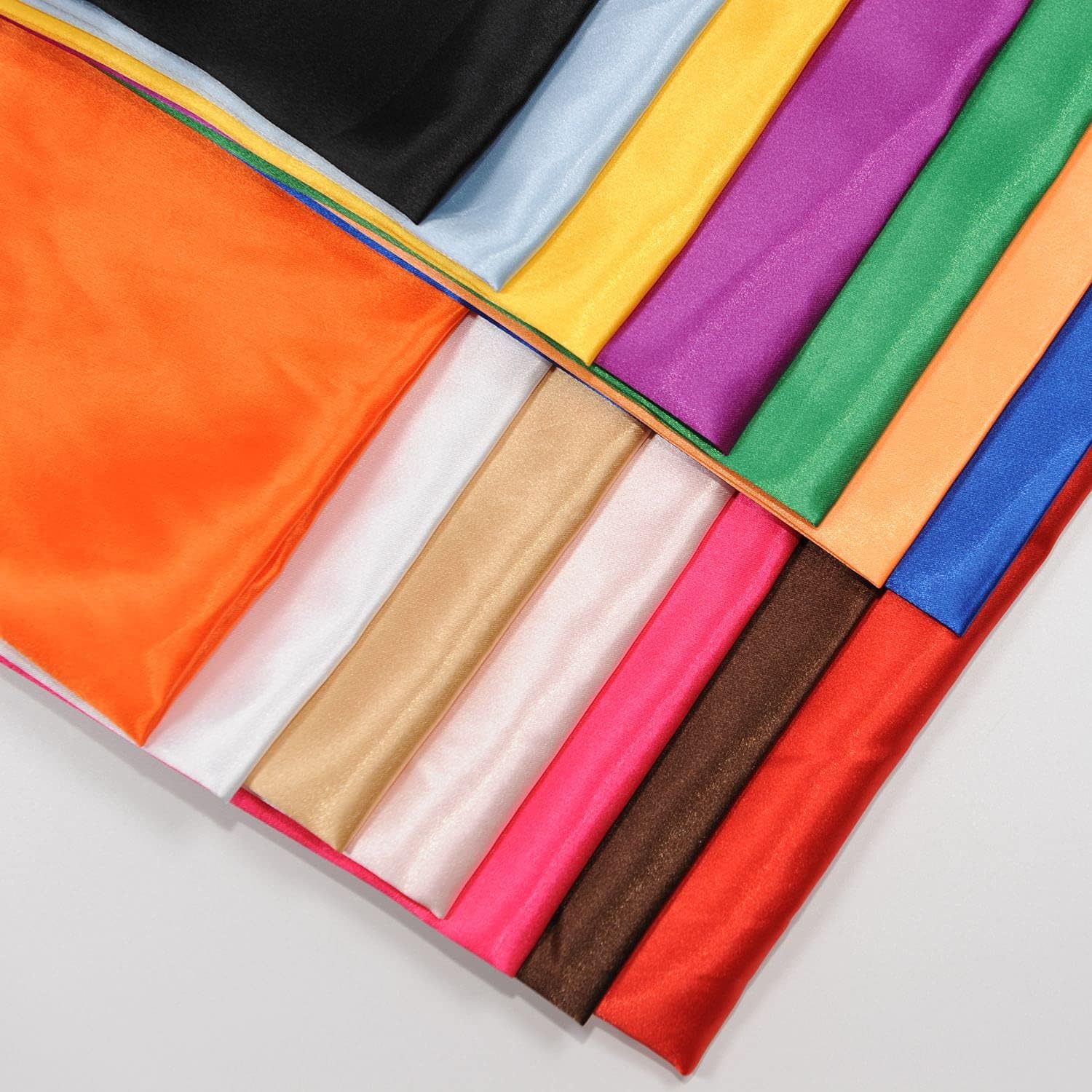 Amazon.com: 14pcs Solid Color Fat Quarter Sikly Satin Patchwork Fabric ...