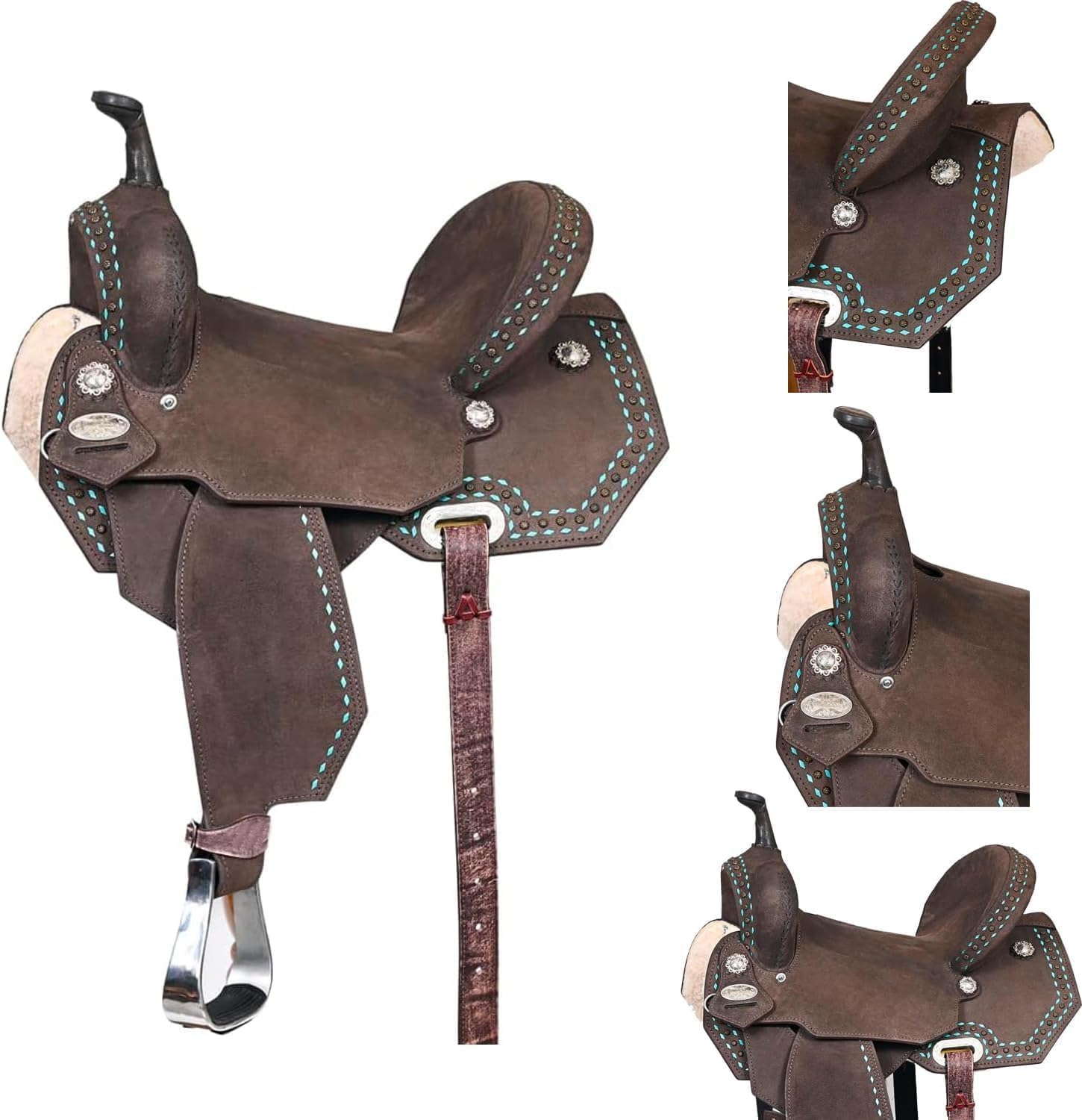 Amazon.com : Western Youth Kids Child Barrel Horse Roughout Leather ...