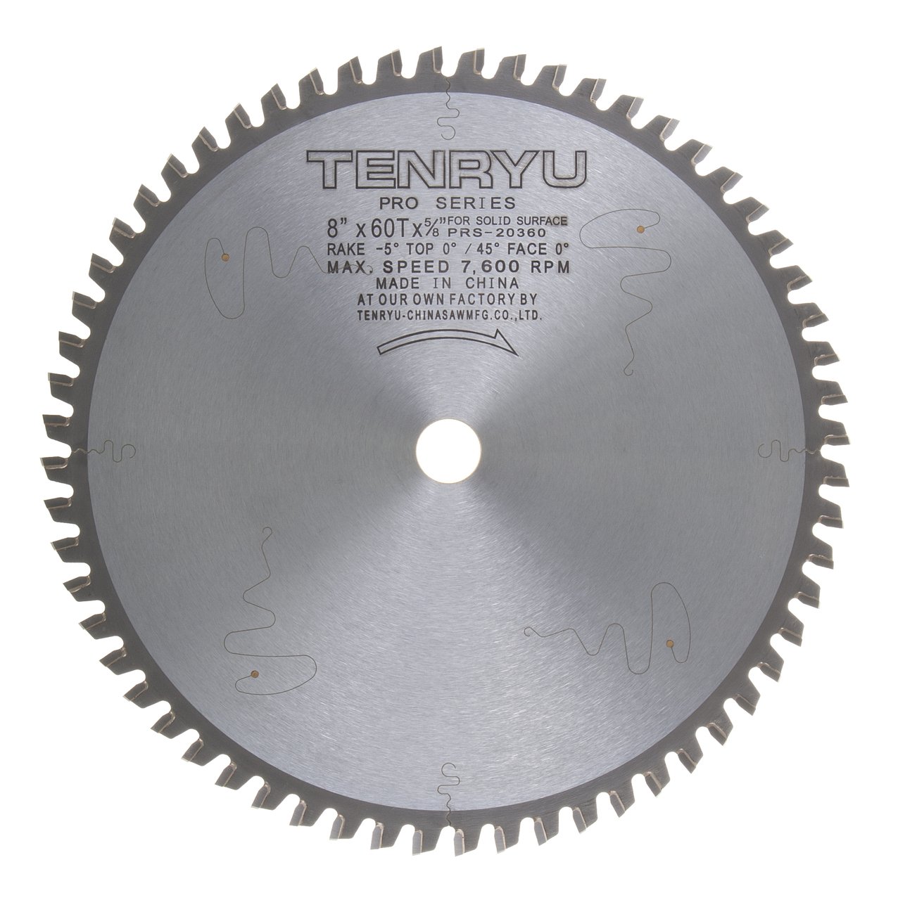 Tenryu PRS-20360 8'' Carbide Tipped Circular Saw Blade ( 60 Tooth TCG ...