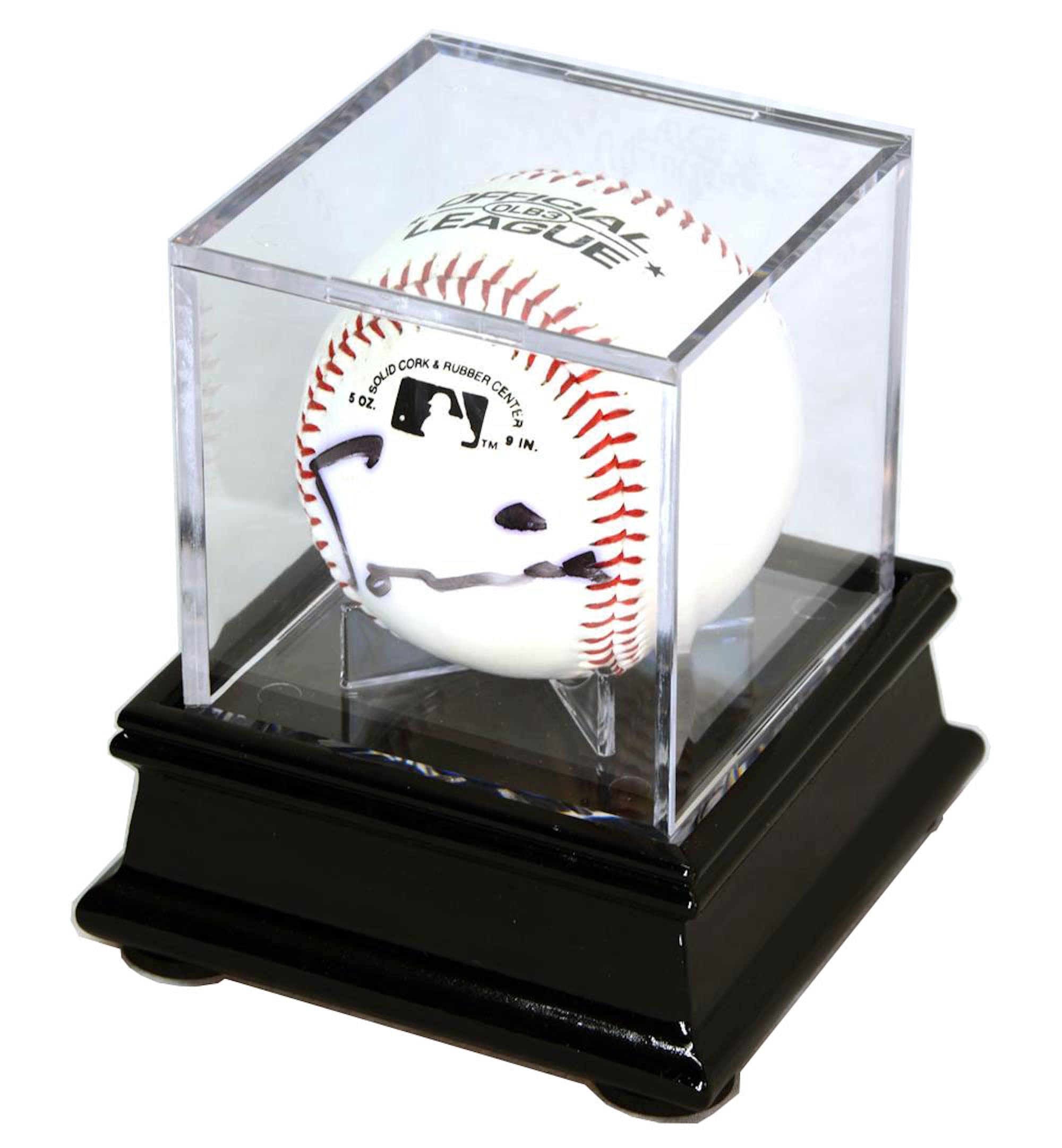 Amazon.com: Single Baseball Cube Display Stand (Oak) : Sports & Outdoors