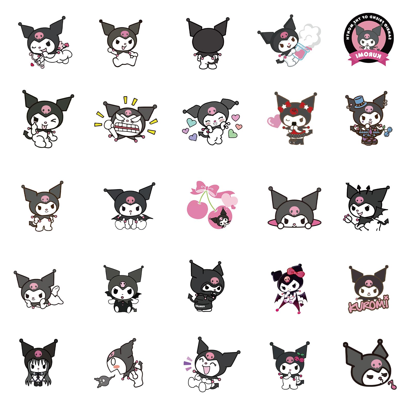 Snapklik.com : 100pcs Kuro Cat Stickers Pack Cute Kawaii Stickers For ...