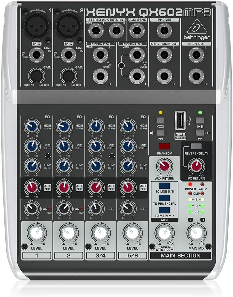 Amazon.com: Behringer RX1202FX V2 Premium 12-Input Mic/Line Rack Mixer ...