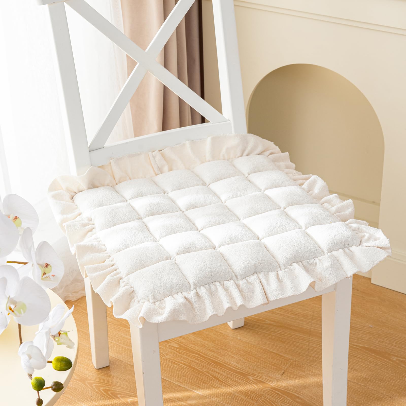 Amazon.com: vctops Soft Fuzzy Plush Square Chair Cushions for Dining ...