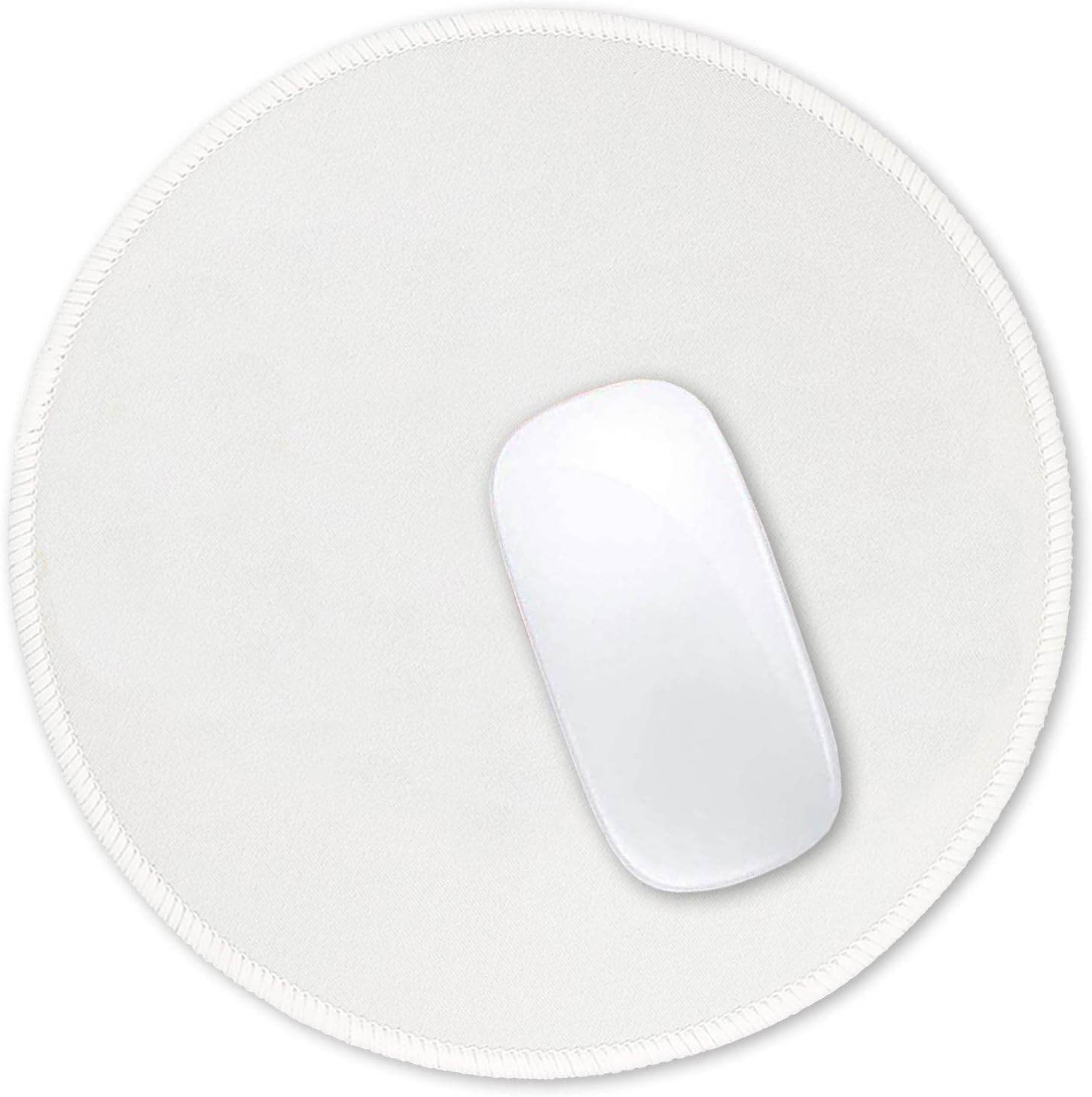 Hsurbtra White Mouse Pad, Premium-Textured Small Round Mousepad 22 x 22 ...