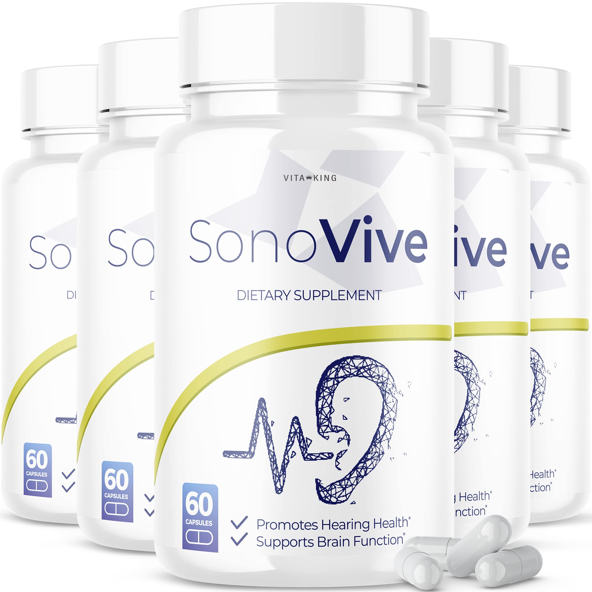 Amazon.com: (5 Pack) Sonovive Capsules for Hearing - Official Formula ...