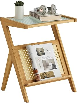 Amazon.com: viewcare Small Side Tables for Living Room, Bedroom, Bamboo ...