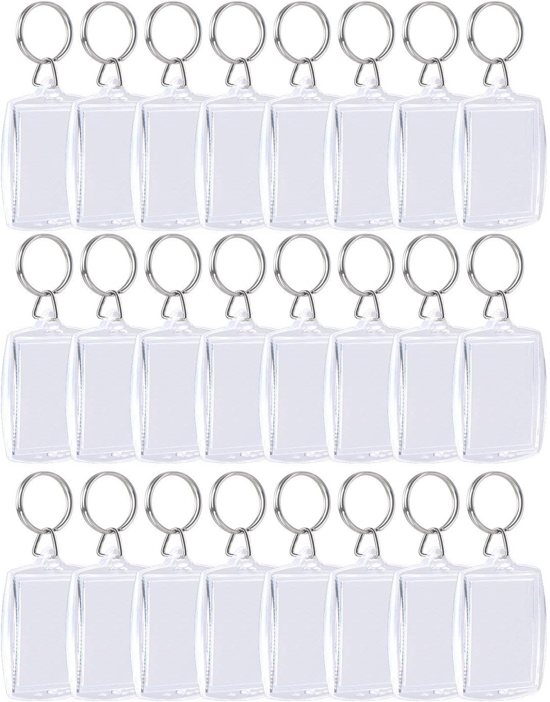 Photo Insert Keychain,Picture Frame Keyring 24 Pack Acrylic Plastic Key ...