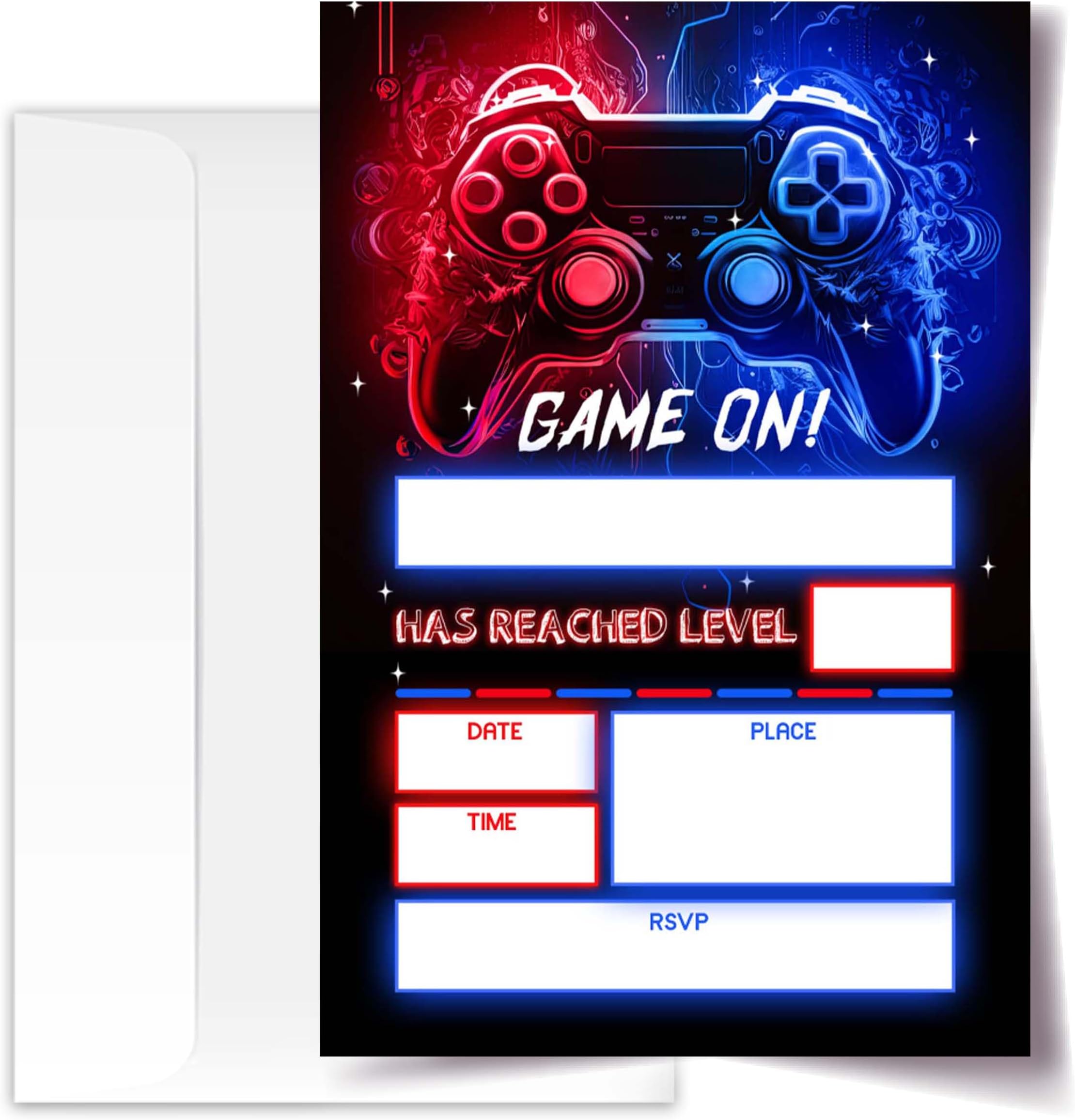 Amazon.com : 4x6 Gamer Birthday Invitations, Video Game Birthday Party ...