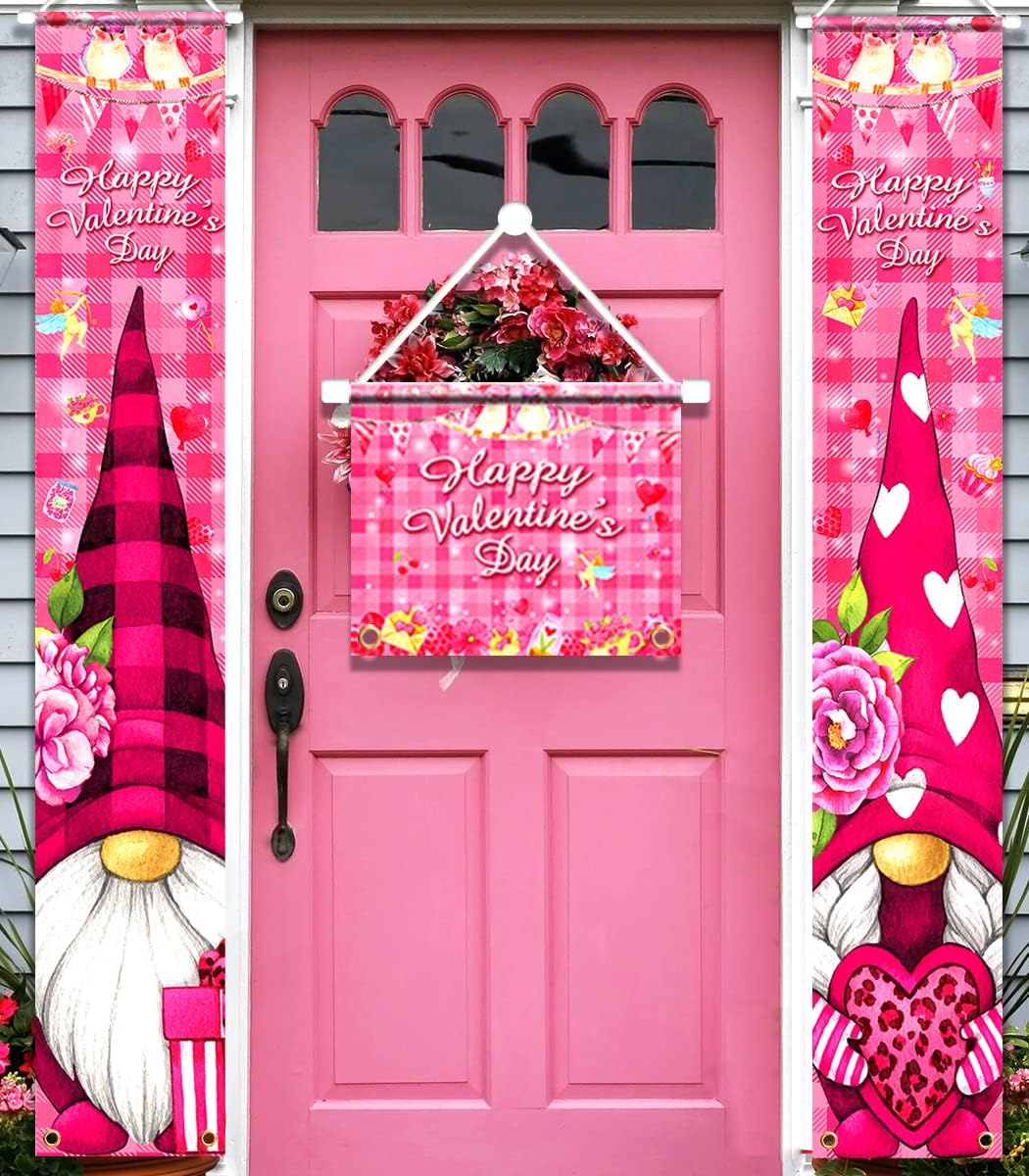 Amazon.com: Valentine’s Day Decoration-Gnome Valentine Porch Sign ...